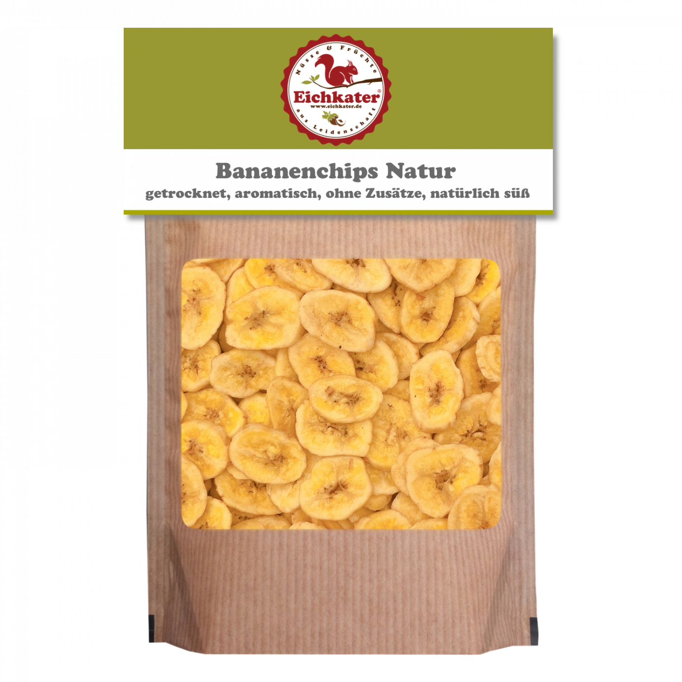 Bananenchips Natur, getrocknet als Chips